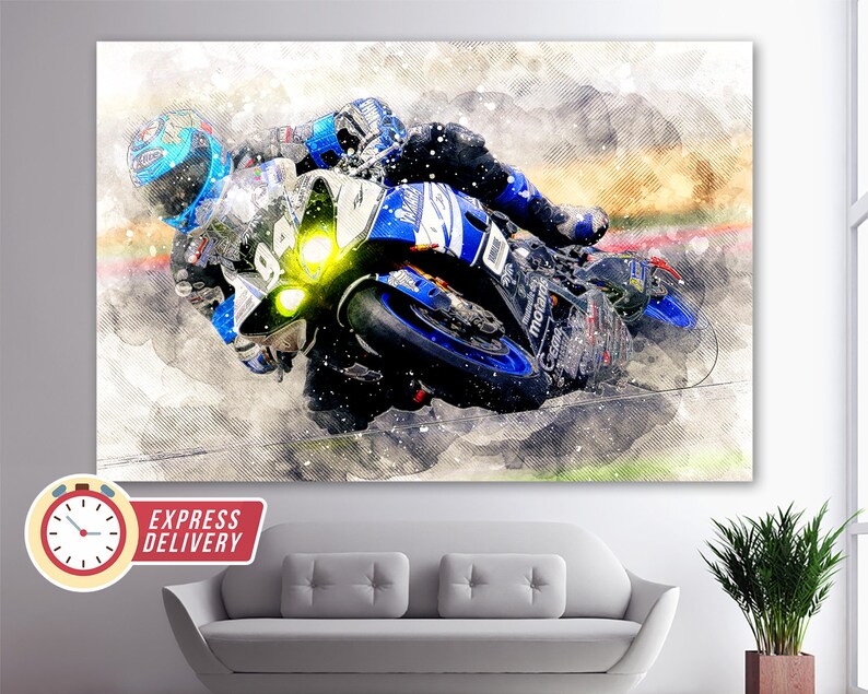 Motor Racing Canvas Art, Motor Bikes Wall Art, Biker Gift, Sport Bike ...
