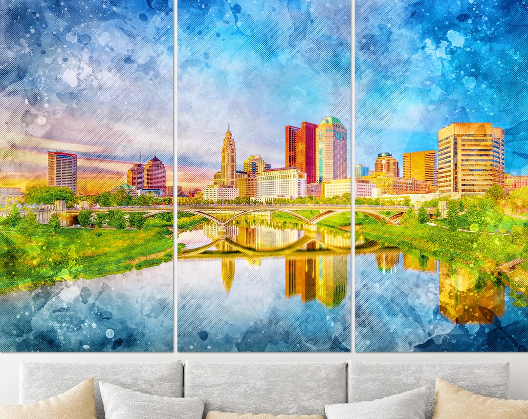 Columbus Skyline, Columbus Canvas Print, Columbus Wall Art, Columbus ...