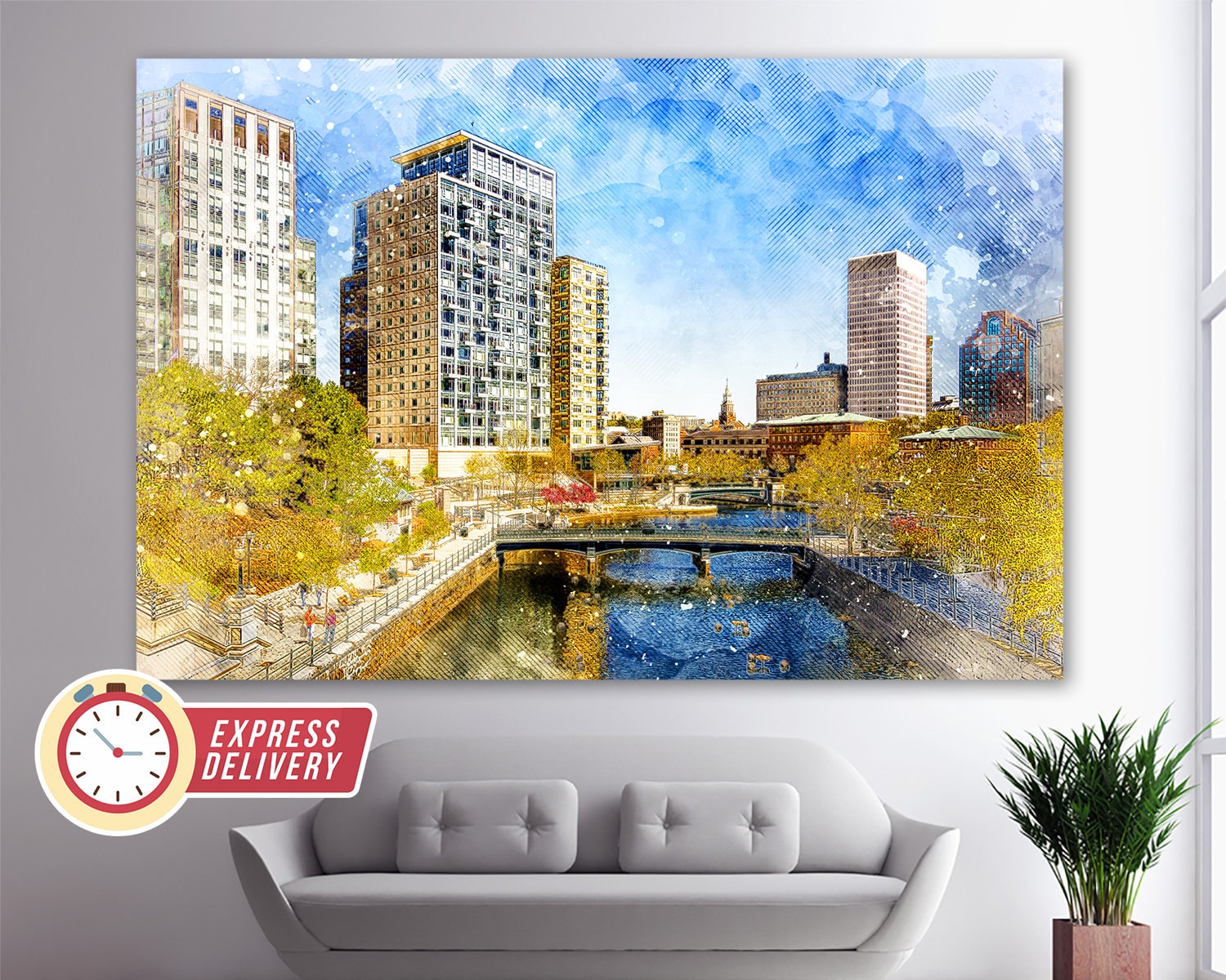 Providence Painting, Providence Wall Art, Providence Canvas Art, Rhode ...