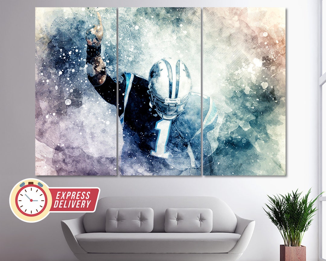 Abstract Football Player Canvas Print, Football Wall Art, Football ...