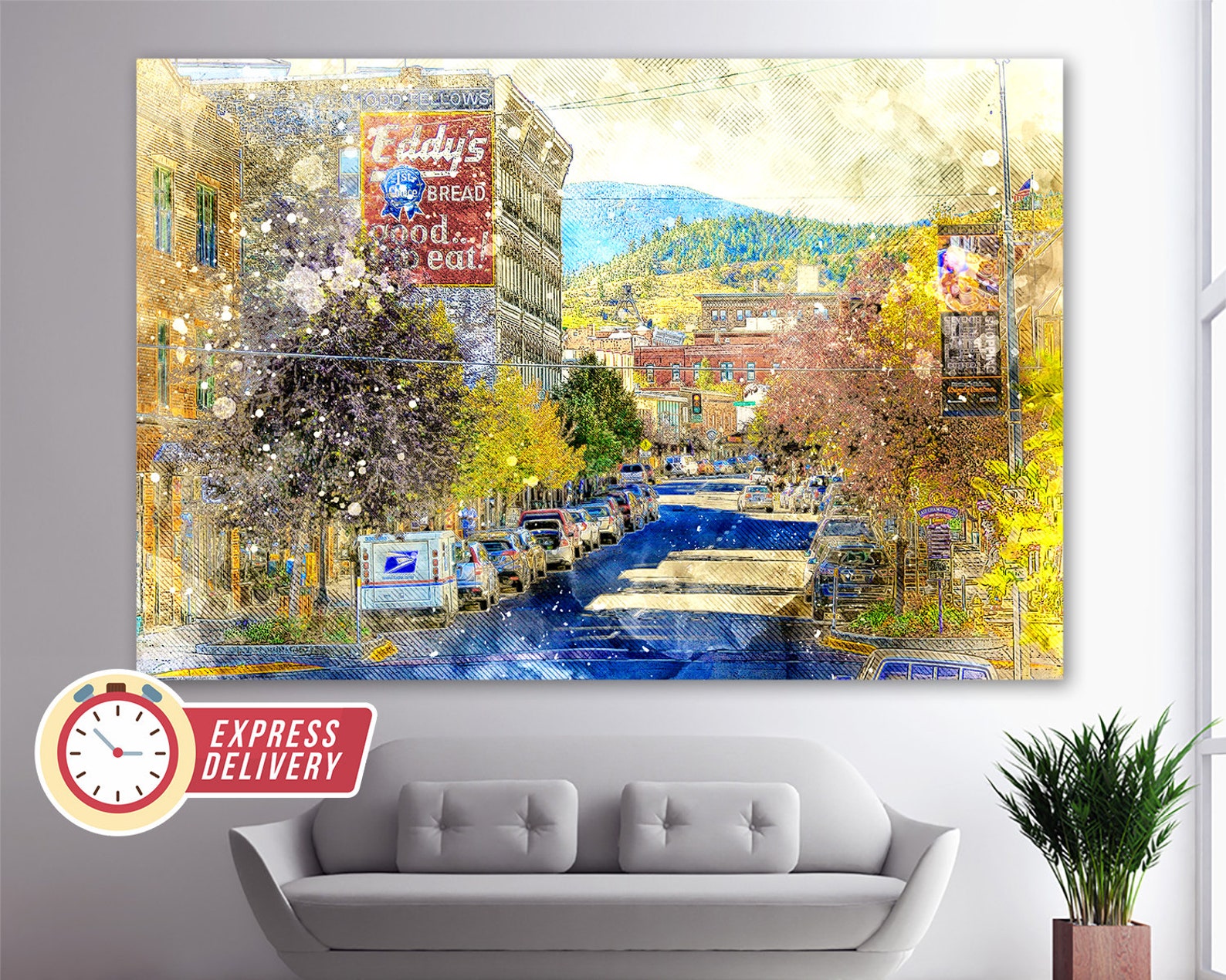 Helena Downtown, Helena Canvas Art, Helena Skyline, Helena Wall Art ...