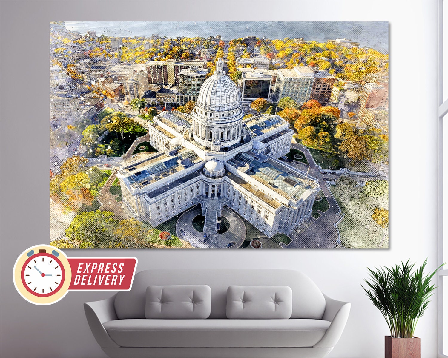 Wisconsin Capitol Building, Madison Canvas Art, Madison Wall Art ...