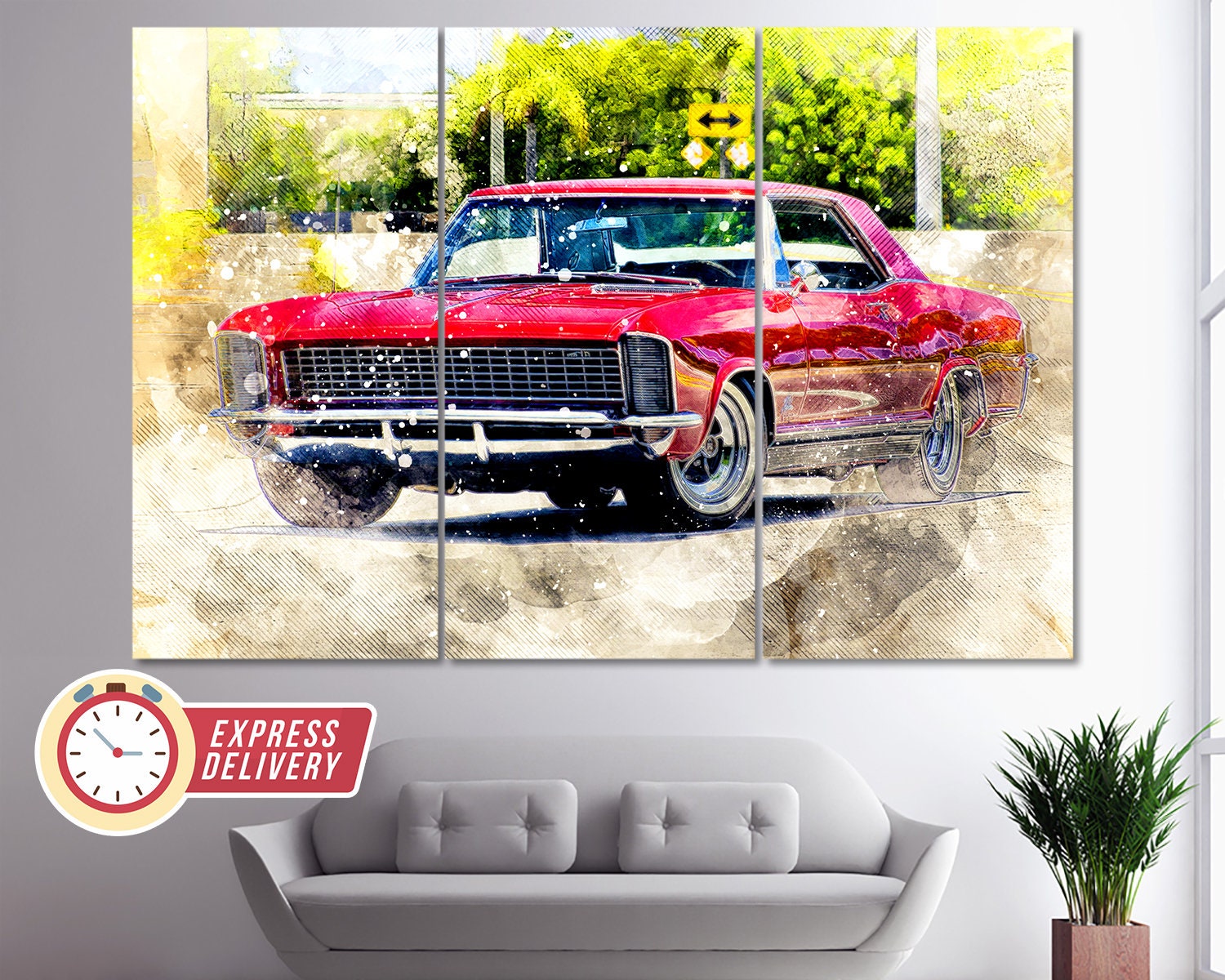 Vintage Buick Riviera Canvas Print, Buick Wall Art, Buick Fan Gift ...