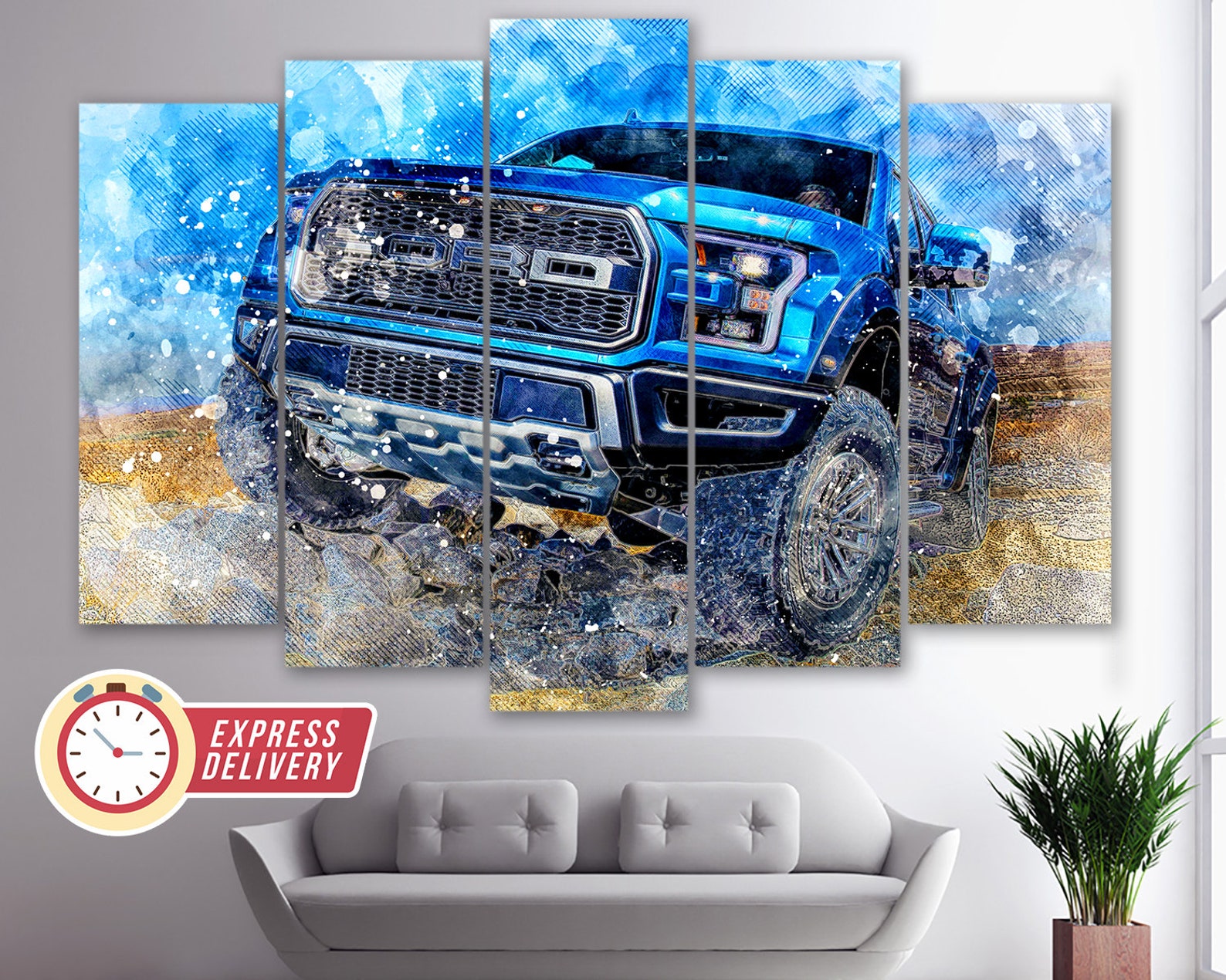 Ford Raptor Truck Canvas Print off Road Wall Art Ford Wall - Etsy