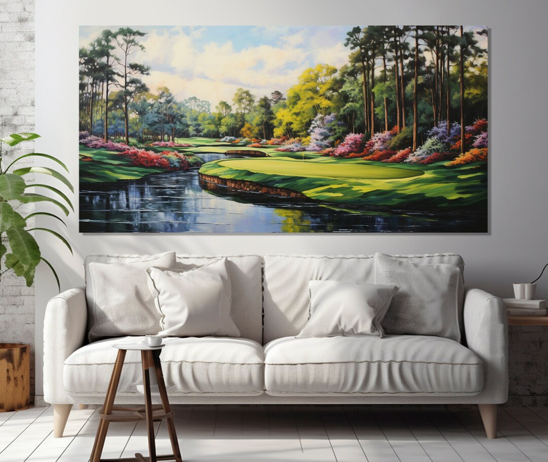 Large Summer Golf Course Canvas Print, Golf Wall Art, Golf Painting ...