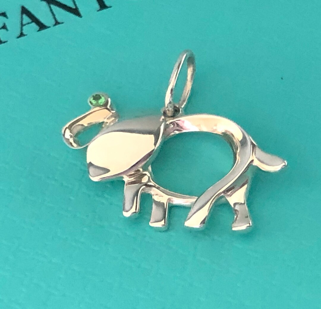 Tiffany & Co. Sterling Silver Tsavorite Elephant Charm - Etsy