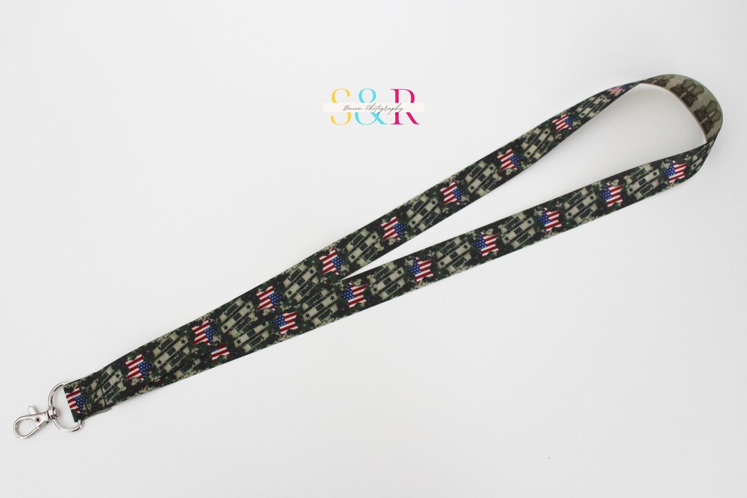 Support Our Troops Lanyard - Military Deployment Lanyard - 1" Wide ID ...