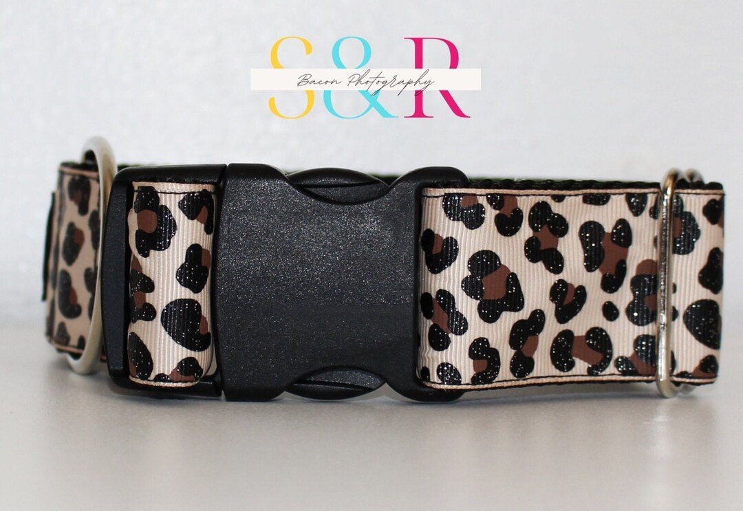 Leopard Print Dog Collar: Adjustable 1 1/2" Wide Collar - Etsy
