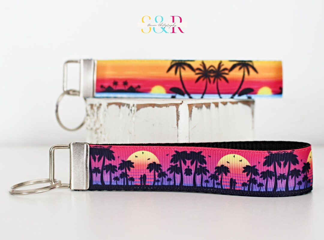 Tropical Sunset Key Fob Wristlet: Hawaiian Island Style - Etsy