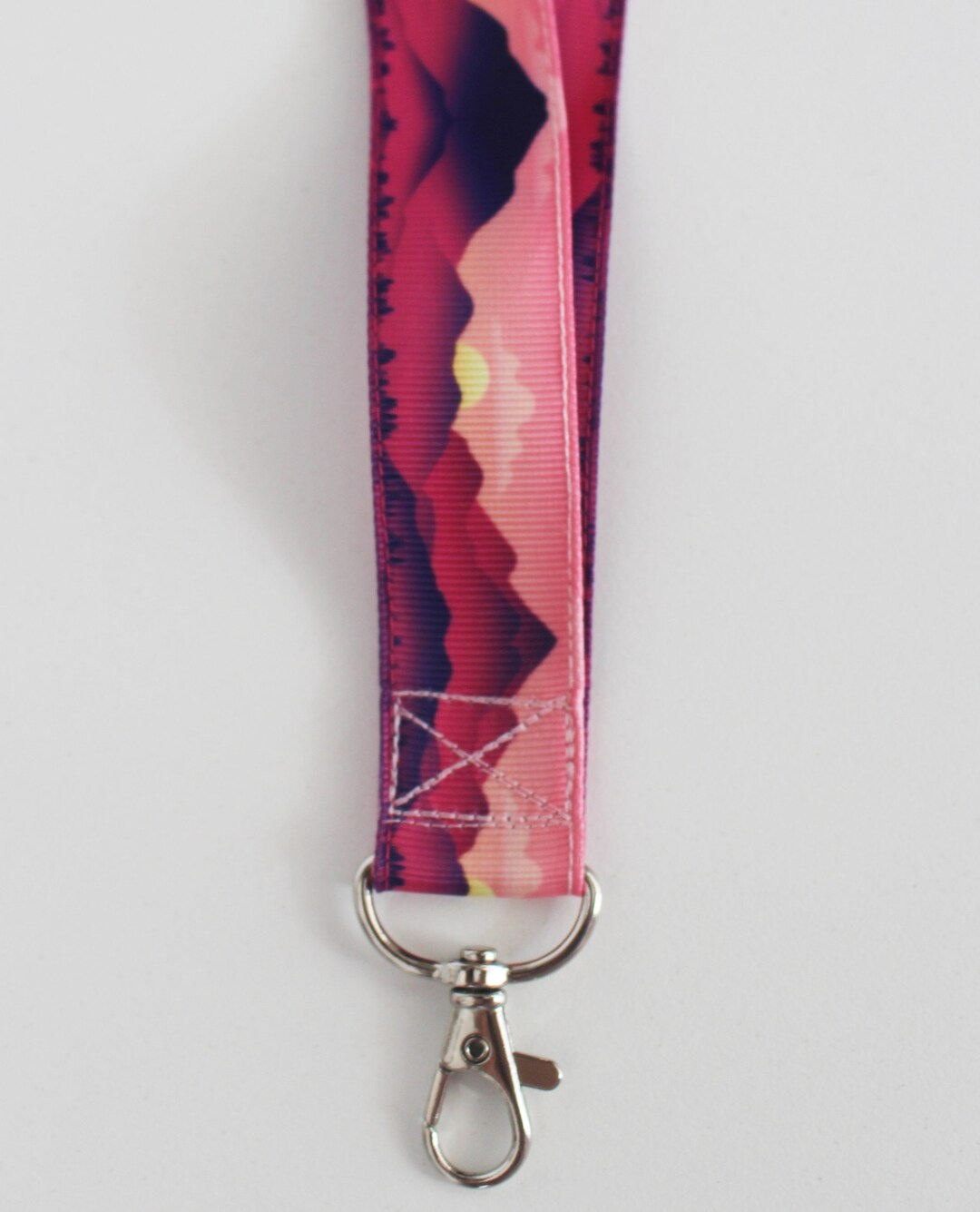 Mountain Landscape Lanyard - 1" Wide ID Lanyard Watercolor Mountain in ...