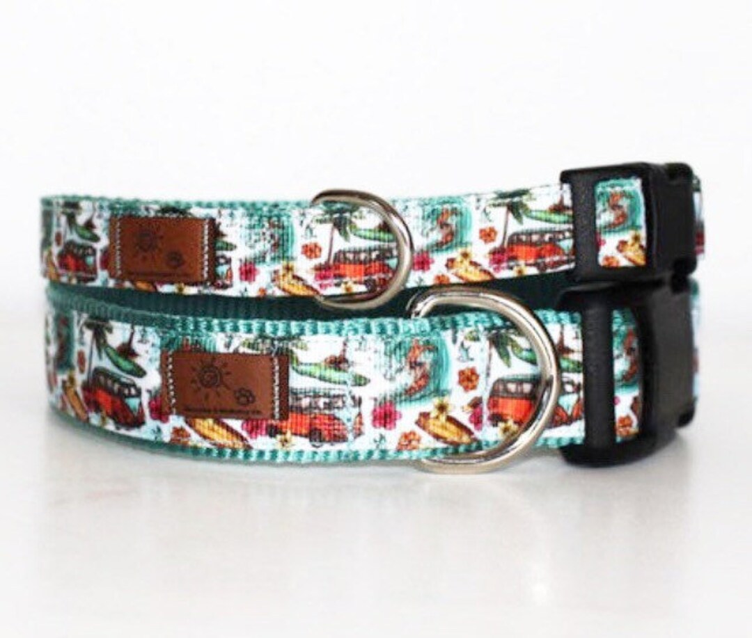 Beach Dog Collar Surfing Dog Collar Hippie Van Dog Collar Summer Dog ...