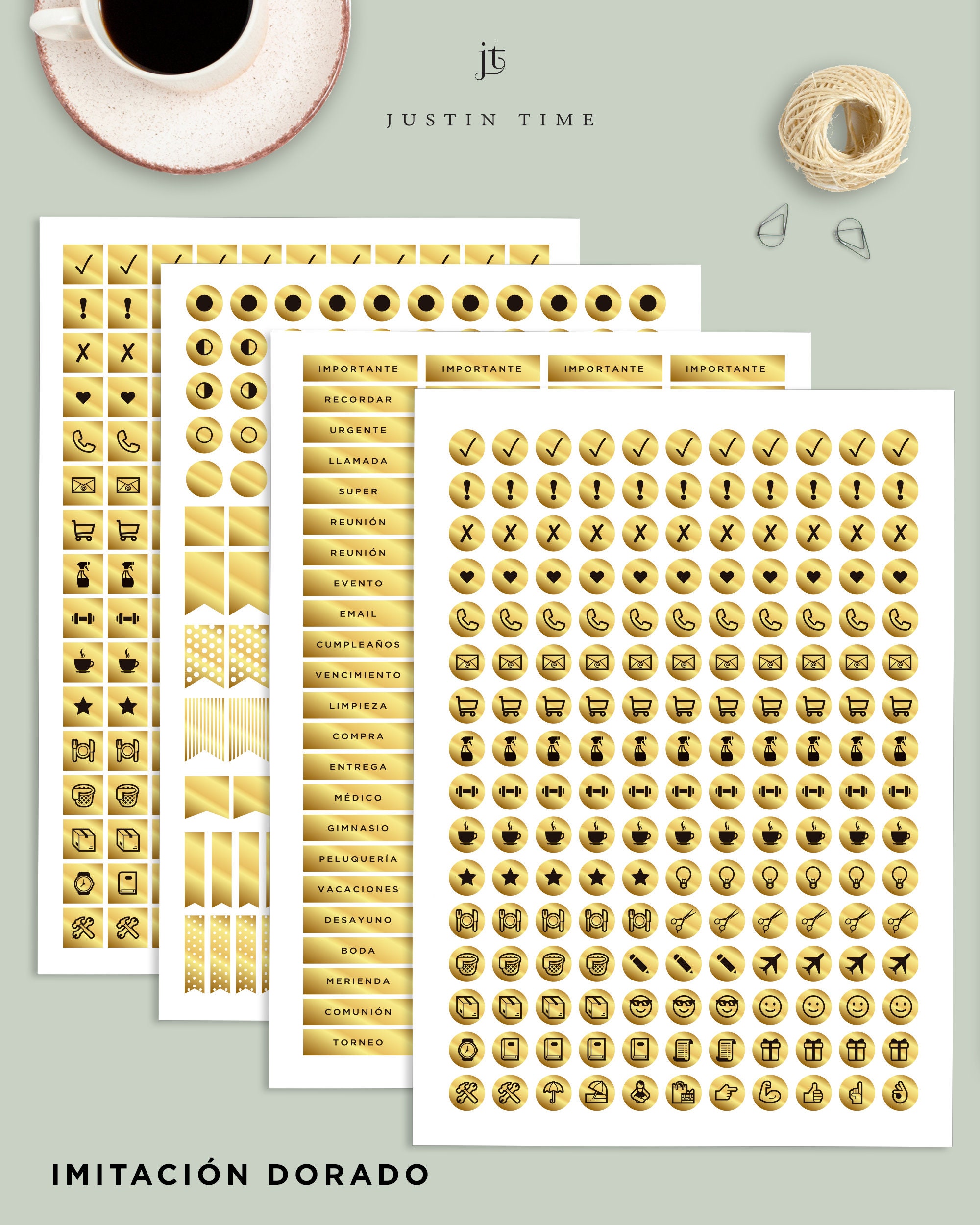 Set de 600 Stickers funcionales minimalistas pegatinas - Etsy España