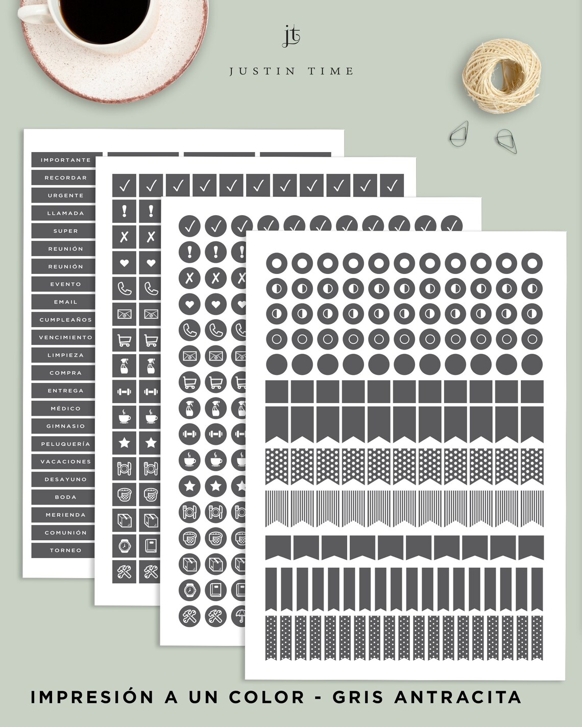 Set de 600 Stickers funcionales minimalistas pegatinas - Etsy España