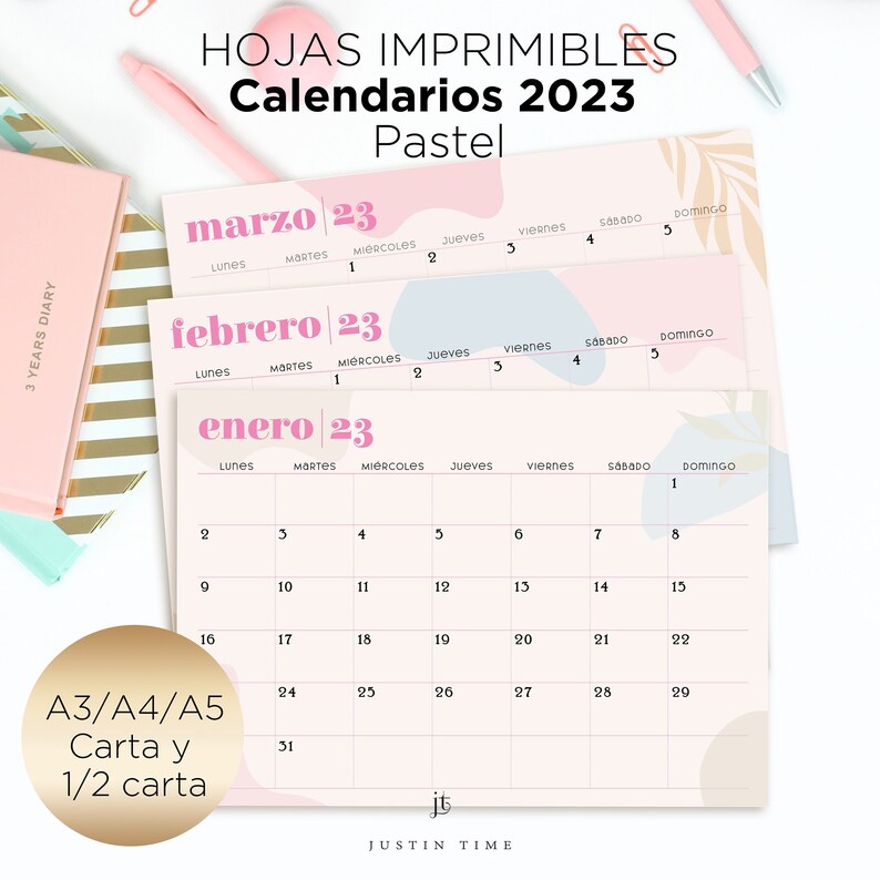 Calendario Planificador 2023 Colores Pasteles Digital - Etsy Calendario Planificador 2023 Colores Pasteles Digital - Etsy