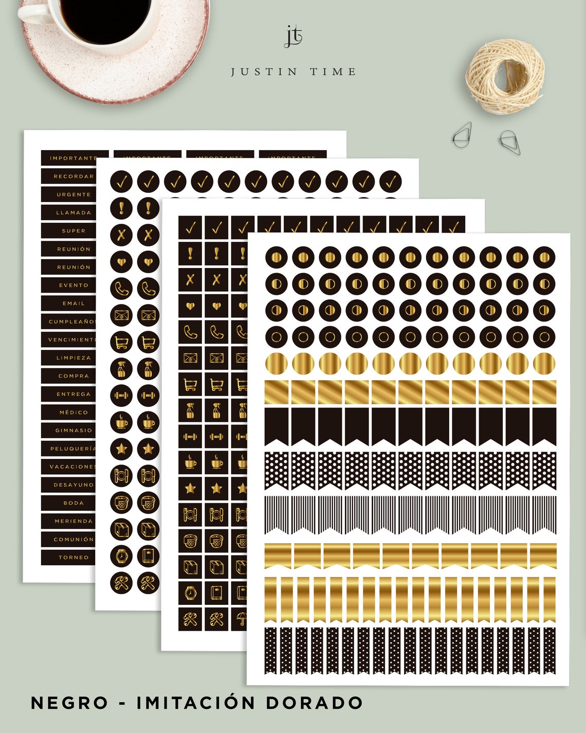 Set de 600 Stickers funcionales minimalistas pegatinas - Etsy España