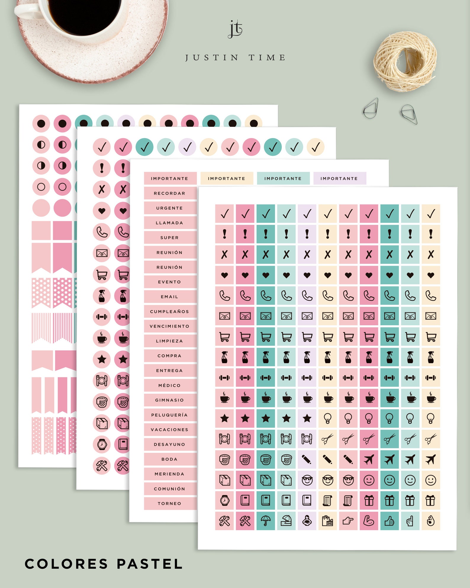 Set de 600 Stickers funcionales minimalistas pegatinas - Etsy España