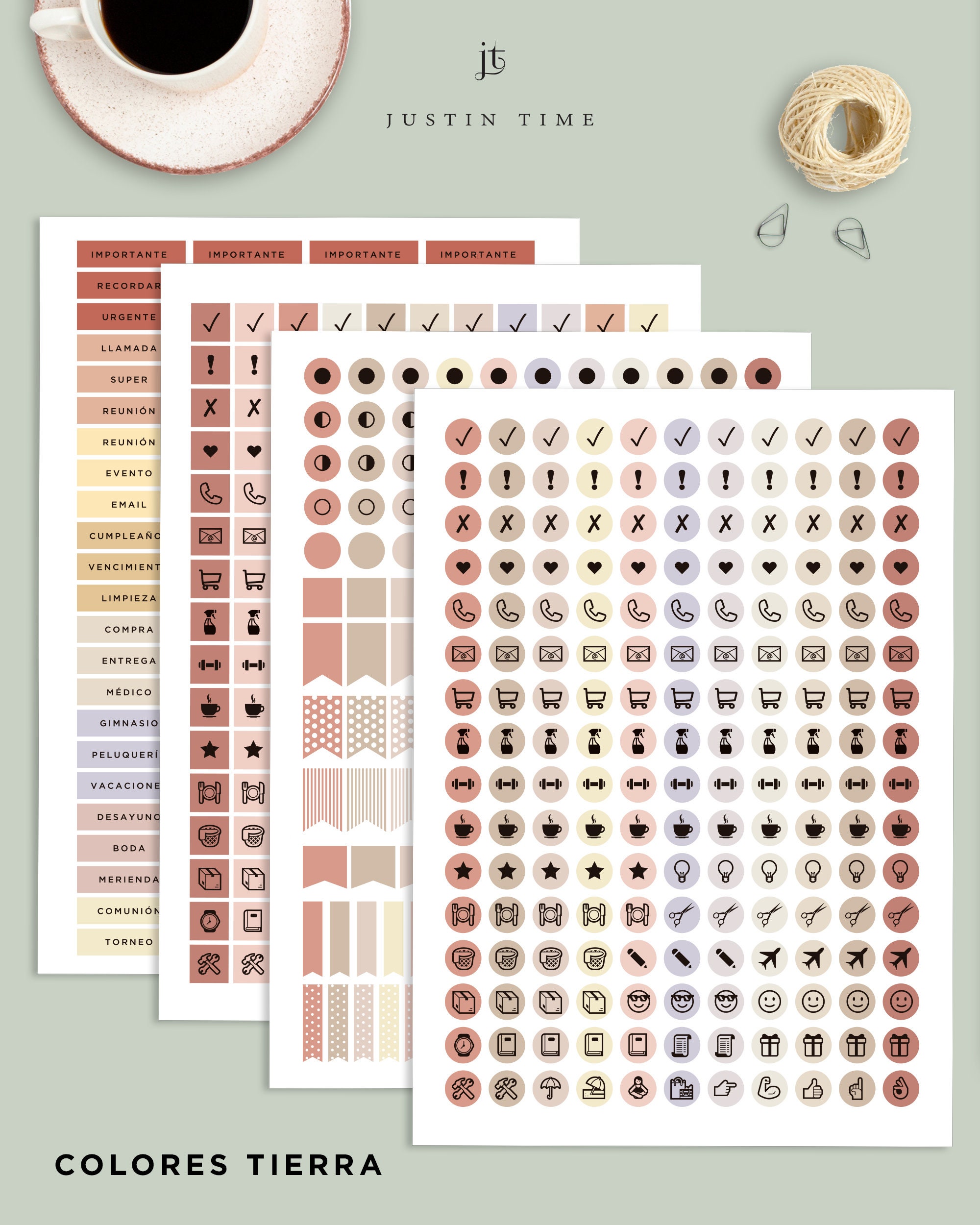 Set de 600 Stickers funcionales minimalistas pegatinas - Etsy España
