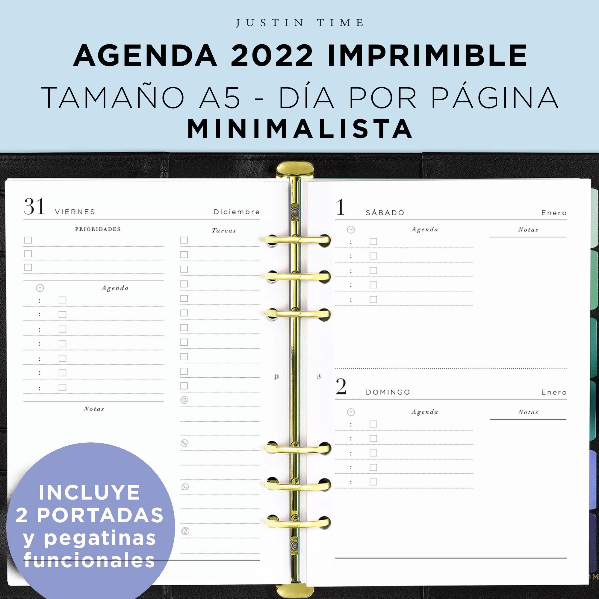 Paper & Party Supplies AGENDA 2022 PINK WATERCOLOR Spanish agenda 2022 ...