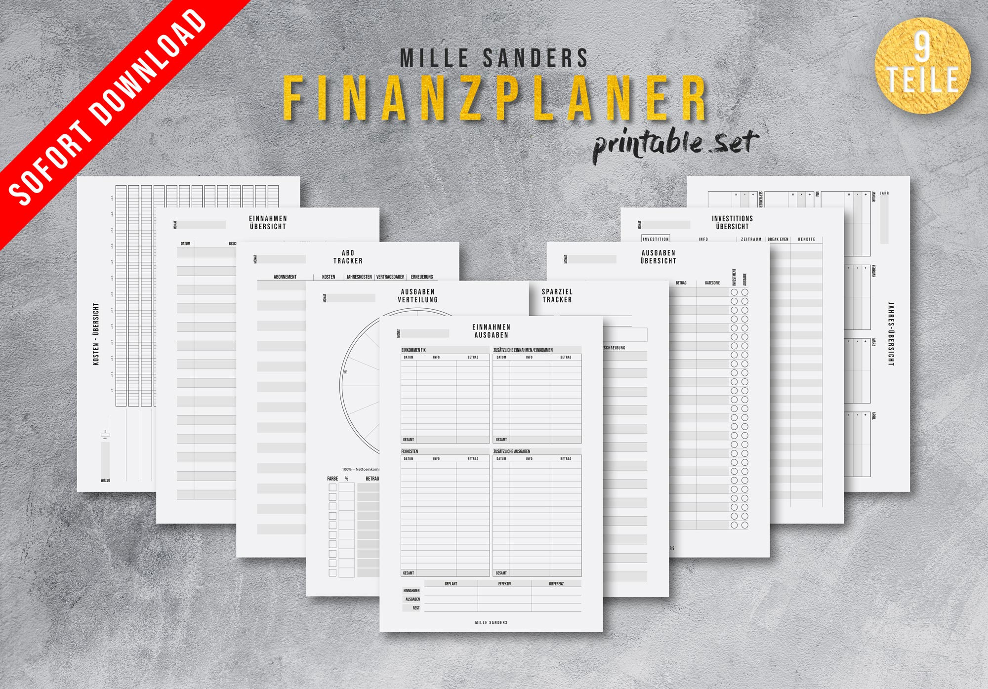 Finanzplaner printable Set 9 teilig Din A4 PDF deutsch - Etsy.de