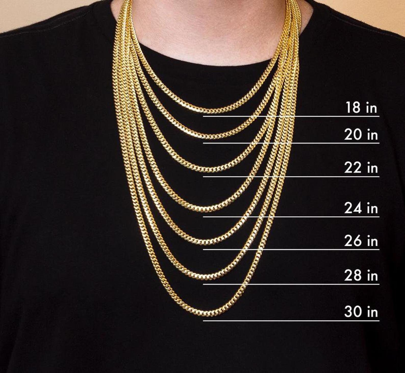 18'' Men's Chain 18K Gold Plated Stainless Steel - Etsy