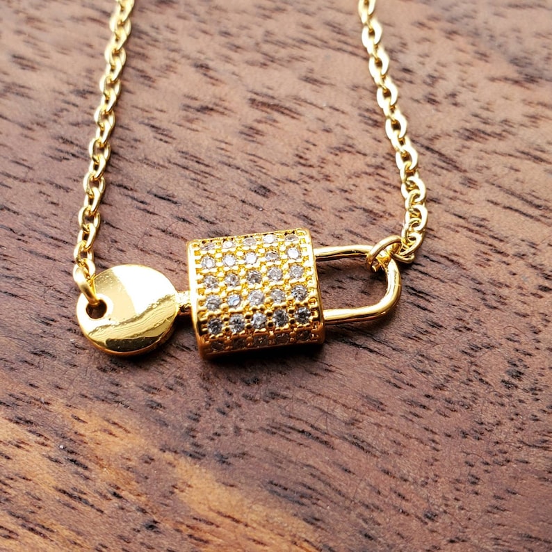 Lock and Key Necklace, Rolo Chain Necklace, Key Charm Necklace, Padlock ...