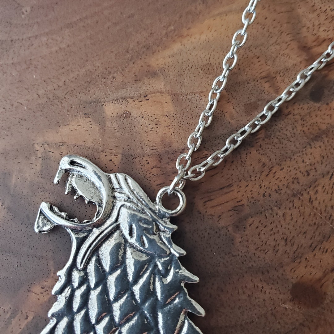 House Stark Dire Wolf Ice and Fire Wolf Pendant Game of - Etsy
