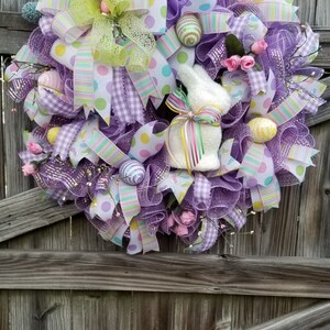 Easter Wreath, Easter Wreath With Bunny, Spring Wreath, Deco Mesh ...
