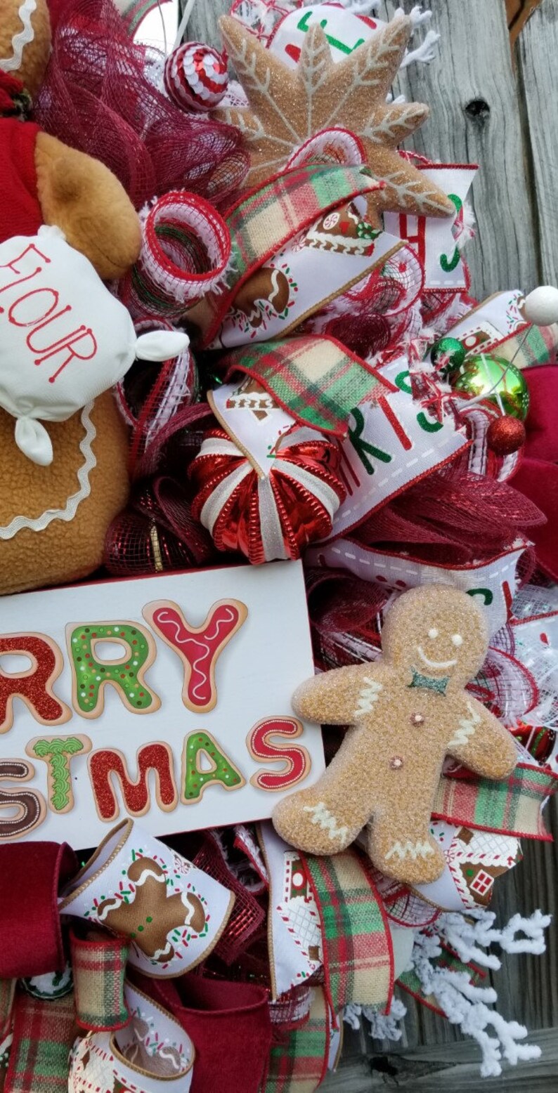 Christmas Deco Mesh Gingerbread Man Wreath, Gingerbread Man, Deco Mesh ...