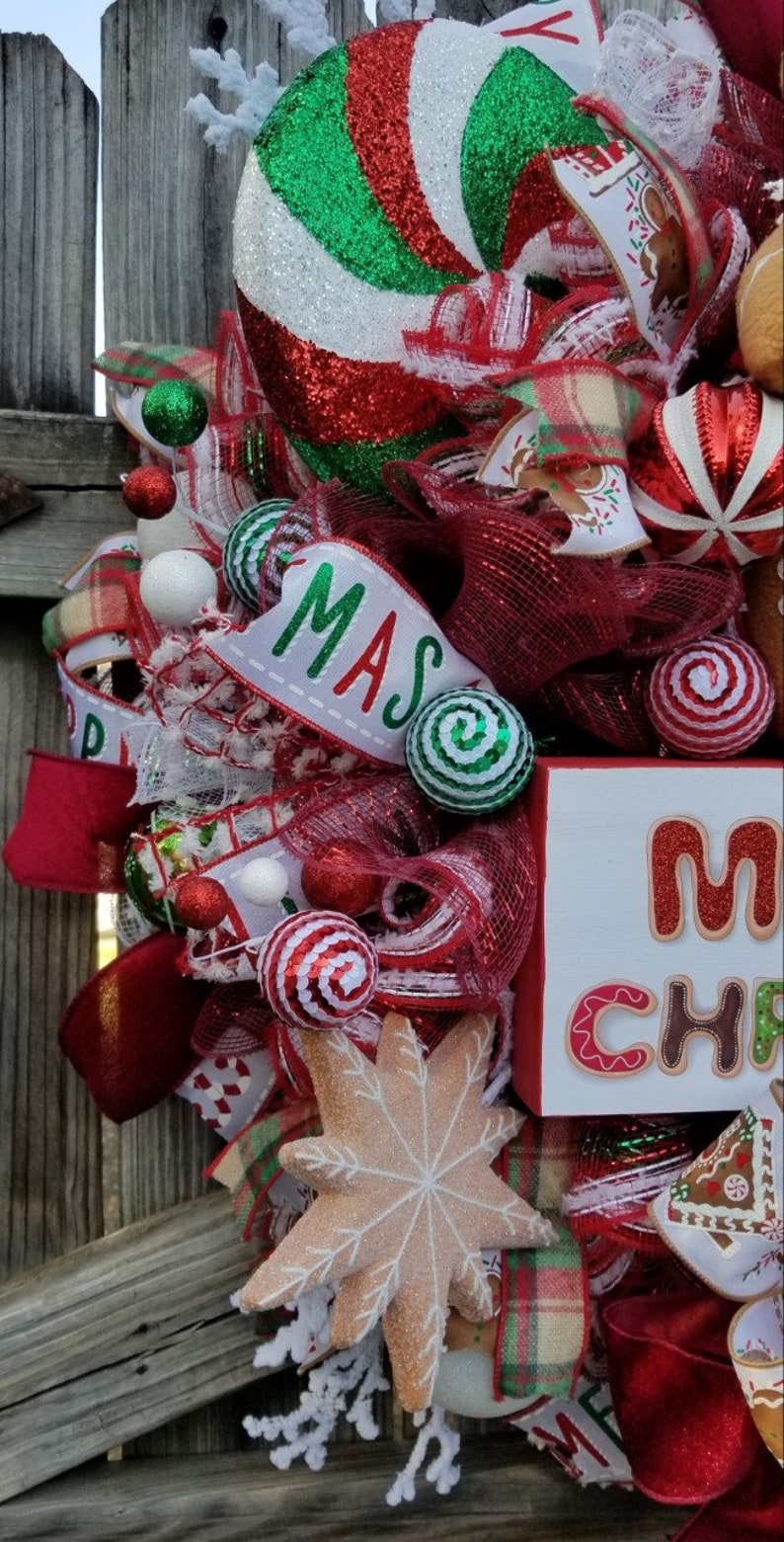 Christmas Deco Mesh Gingerbread Man Wreath, Gingerbread Man, Deco Mesh ...