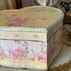 Sewing Box, Haberdashery. Boudoir Box. Vintage Floral Cardboard. Shabby ...