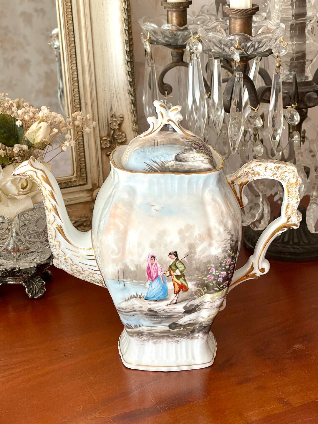 Rare.magnificent Tea Plant. French Porcelain. Hand Painted. Around 1900 ...