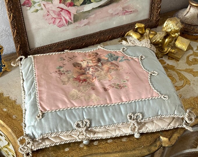 Rare. Charming Lingerie Pouch. Handkerchief Cushions. Satin. Romantic ...