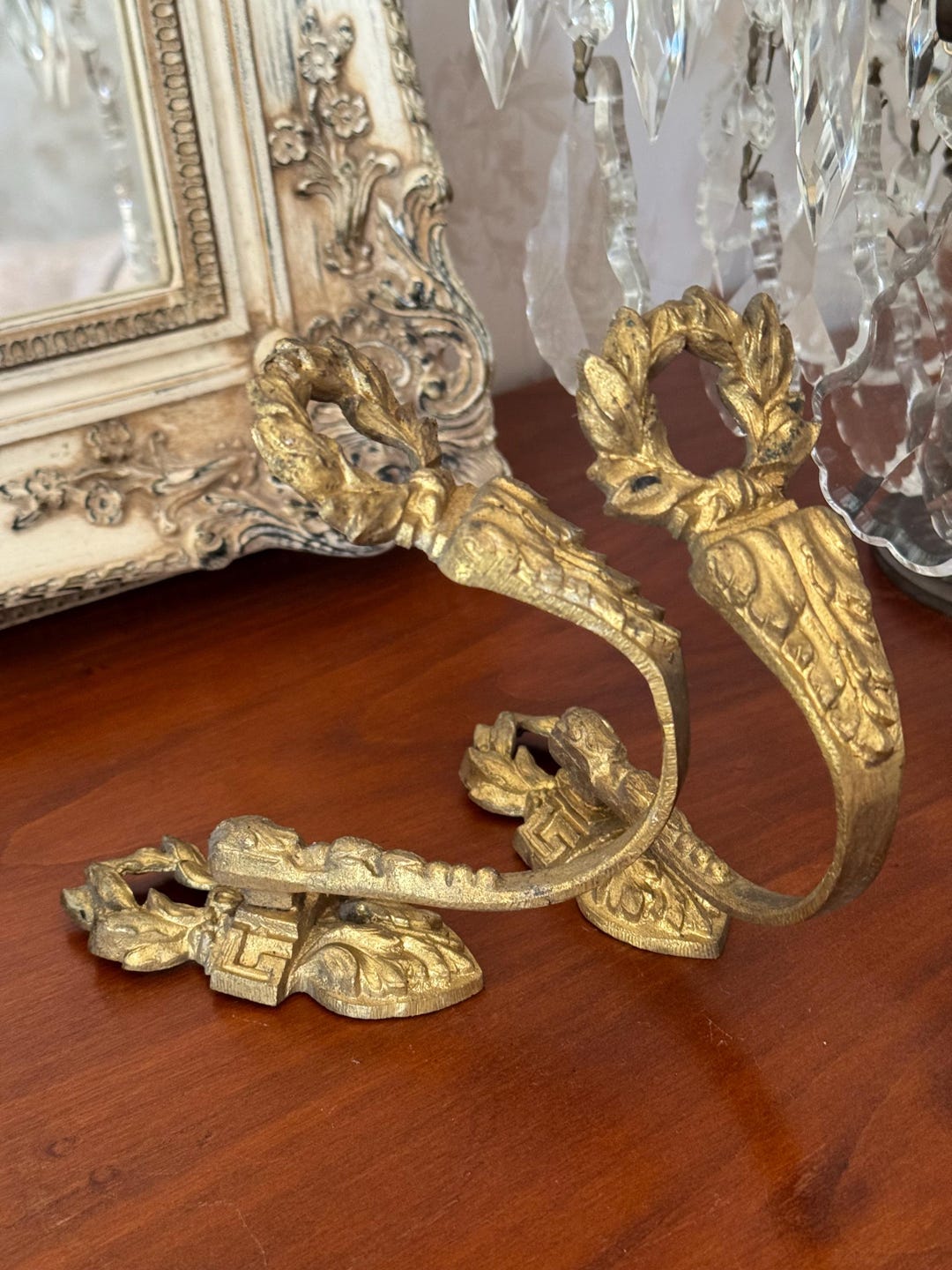 Beautiful Pair of Antique Gilt Bronze Curtain Tiebacks. Two Pieces ...
