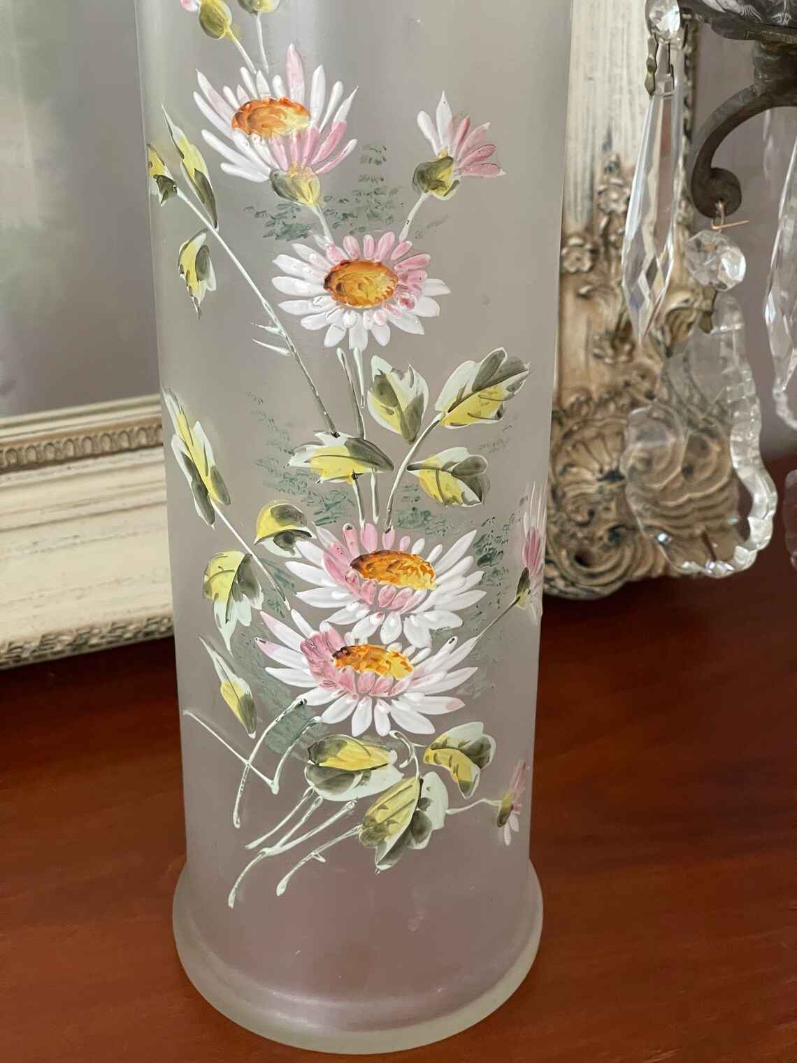 Frosted Glass Vases. Hand-painted. Enameled Glass. François LEGRAS ...