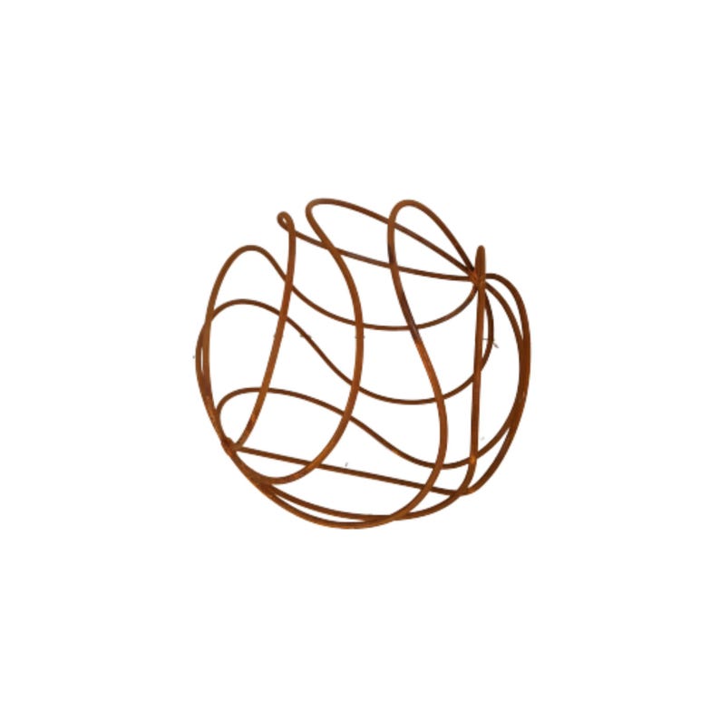 Garden Sphere Sculpture: Heritage Rust Patina. Handmade Steel Plant ...