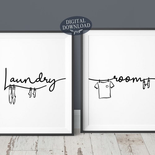 Laundry Room Decor Printable Artwork Set of 2 Prints - Etsy