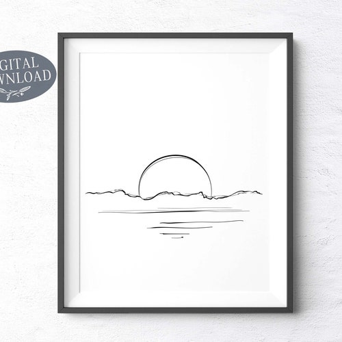 Horizon Line Art Printable Wall Art Minimalist Abstract - Etsy