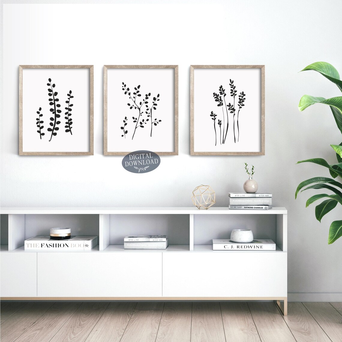 Botanical Gallery Wall Decor Set of 3 Prints Printable Wall - Etsy