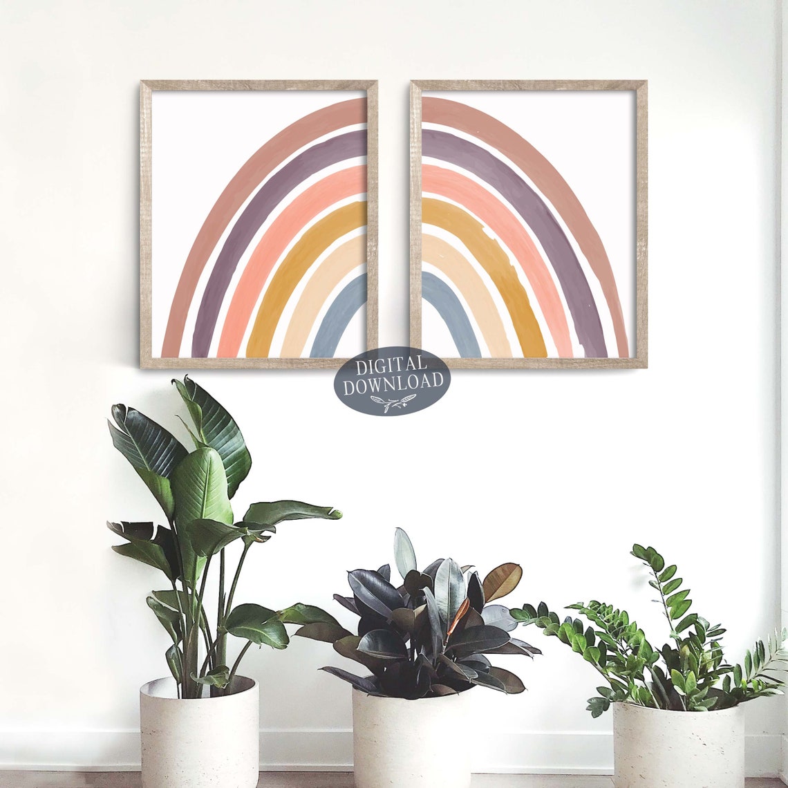 Rainbow Printable Wall Art Gallery Wall Set of 2 Prints Boho - Etsy