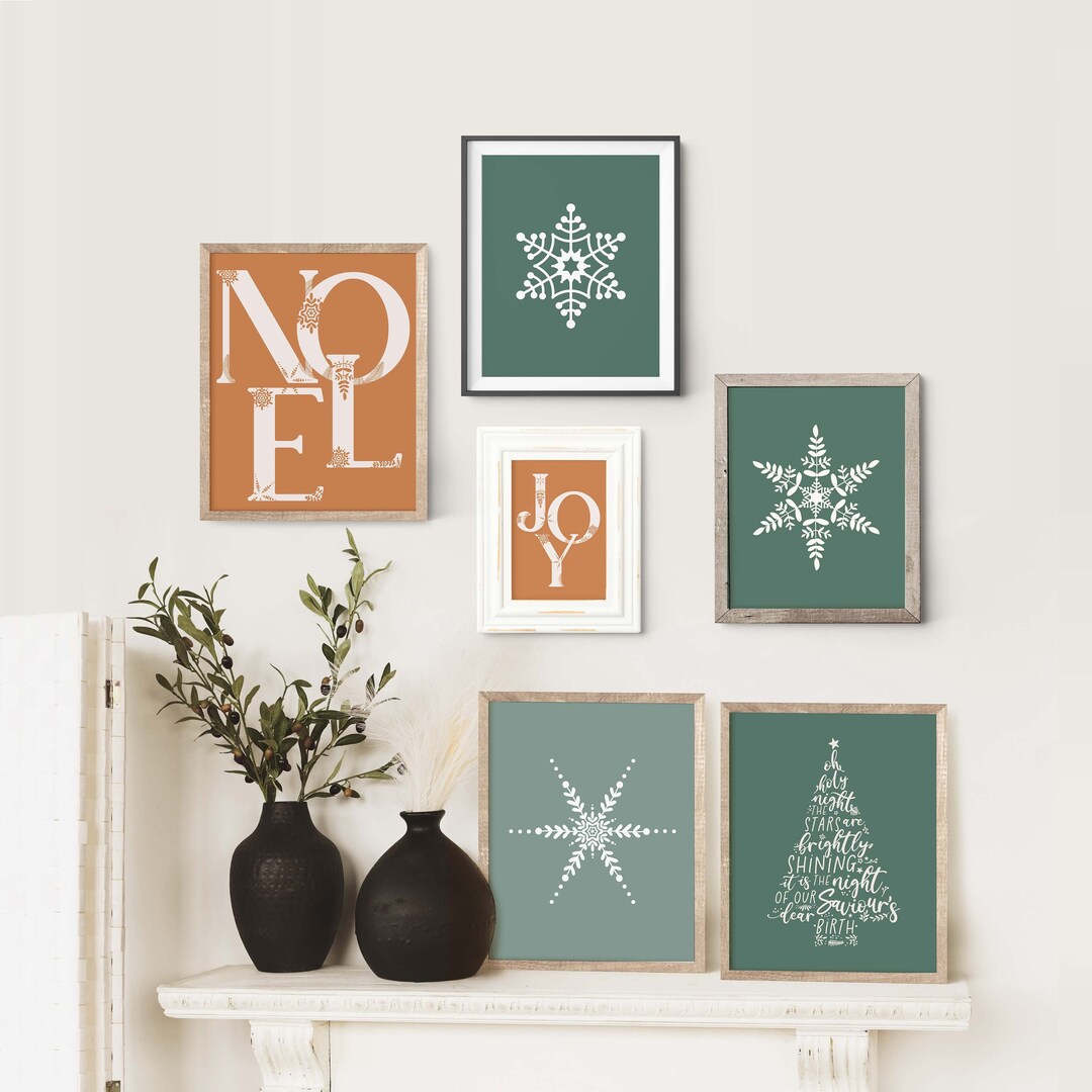 Christmas Printables, Christmas Wall Art Set of 6 Prints, Cozy Modern ...