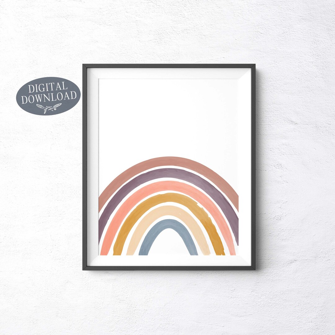 Rainbow Print, Printable Wall Art, Large Rainbow Poster, Boho Rainbow ...