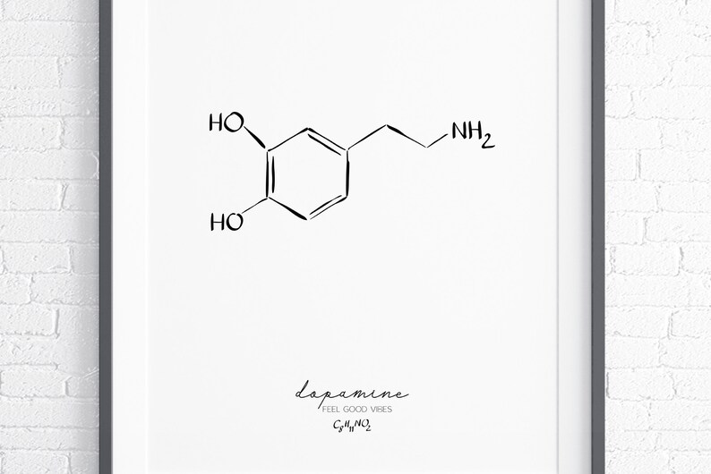 Dopamine Molecule Print Feel Good Vibes Printable Chemistry - Etsy