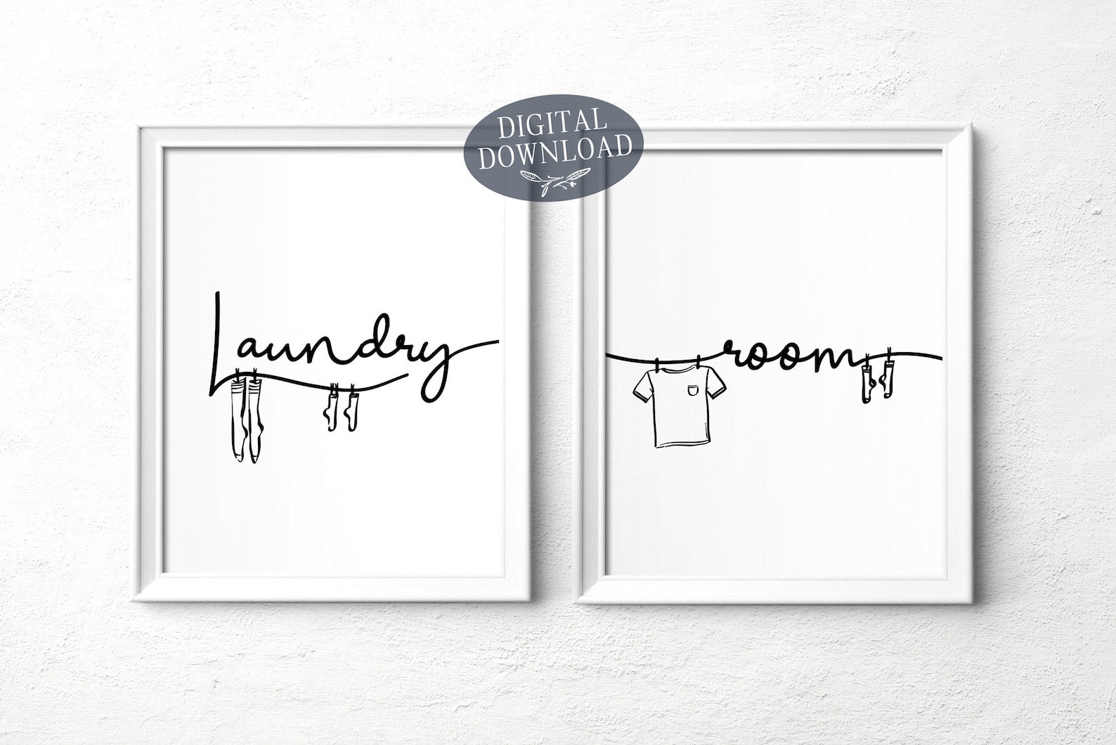 Laundry Room Decor Set of 2 Prints Printable Laundry Room - Etsy