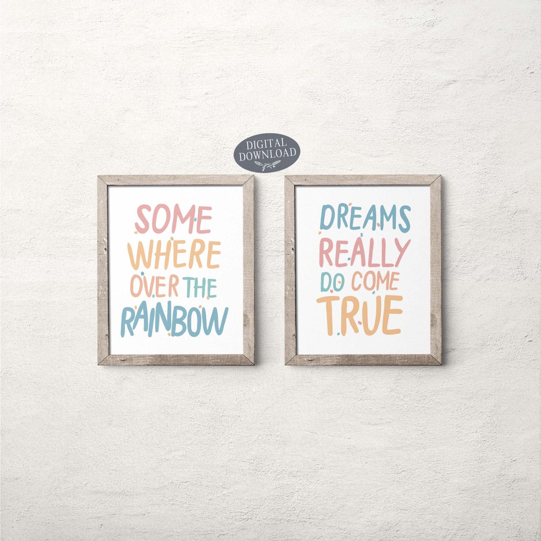Somewhere Over the Rainbow Printable Wall Art, Gallery Wall Set of 2 ...