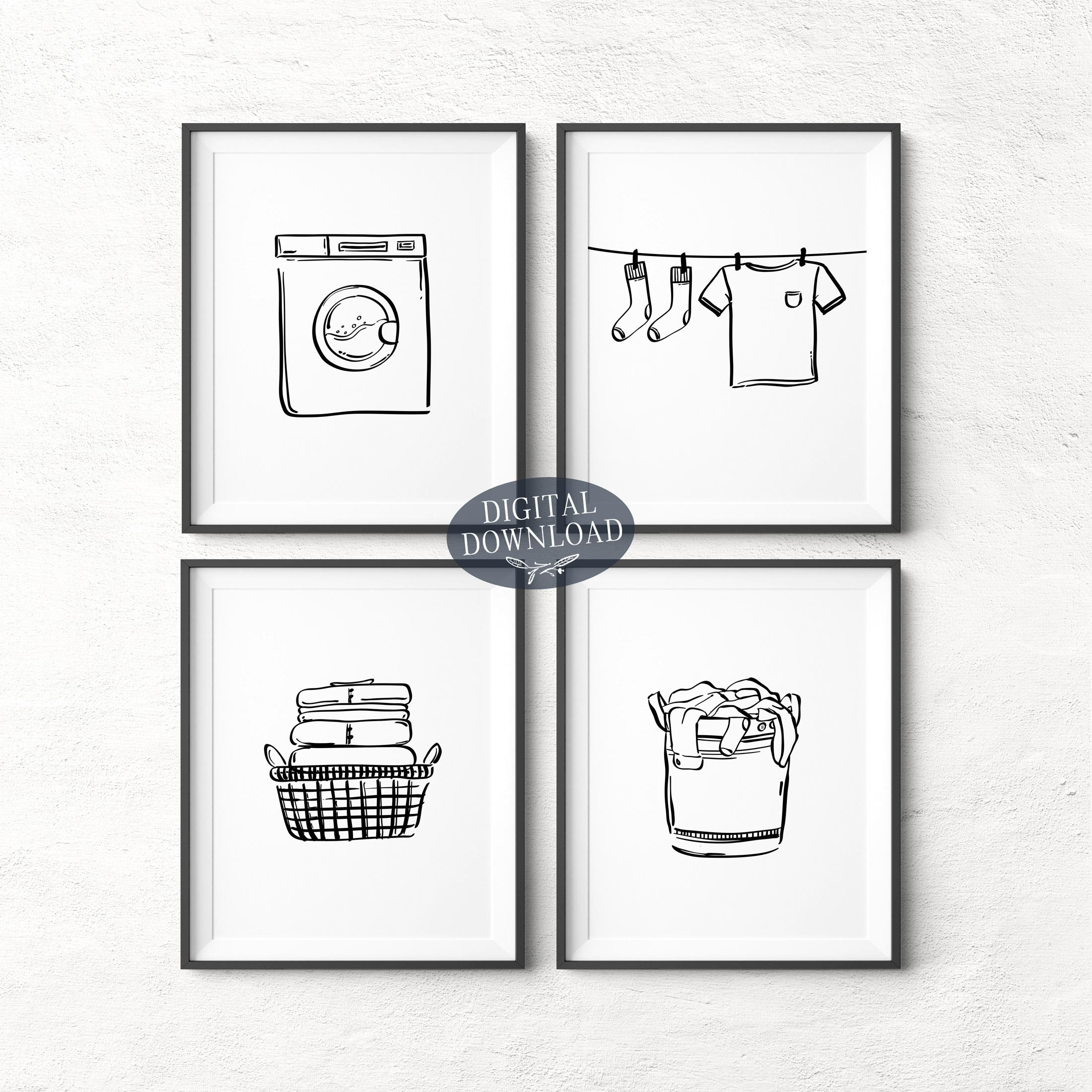 Wash Dry Fold Repeat Laundry Room Decor Printable Wall Art - Etsy