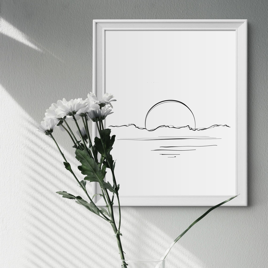 Horizon Line Art, Printable Wall Art, Minimalist Abstract Print, Black ...