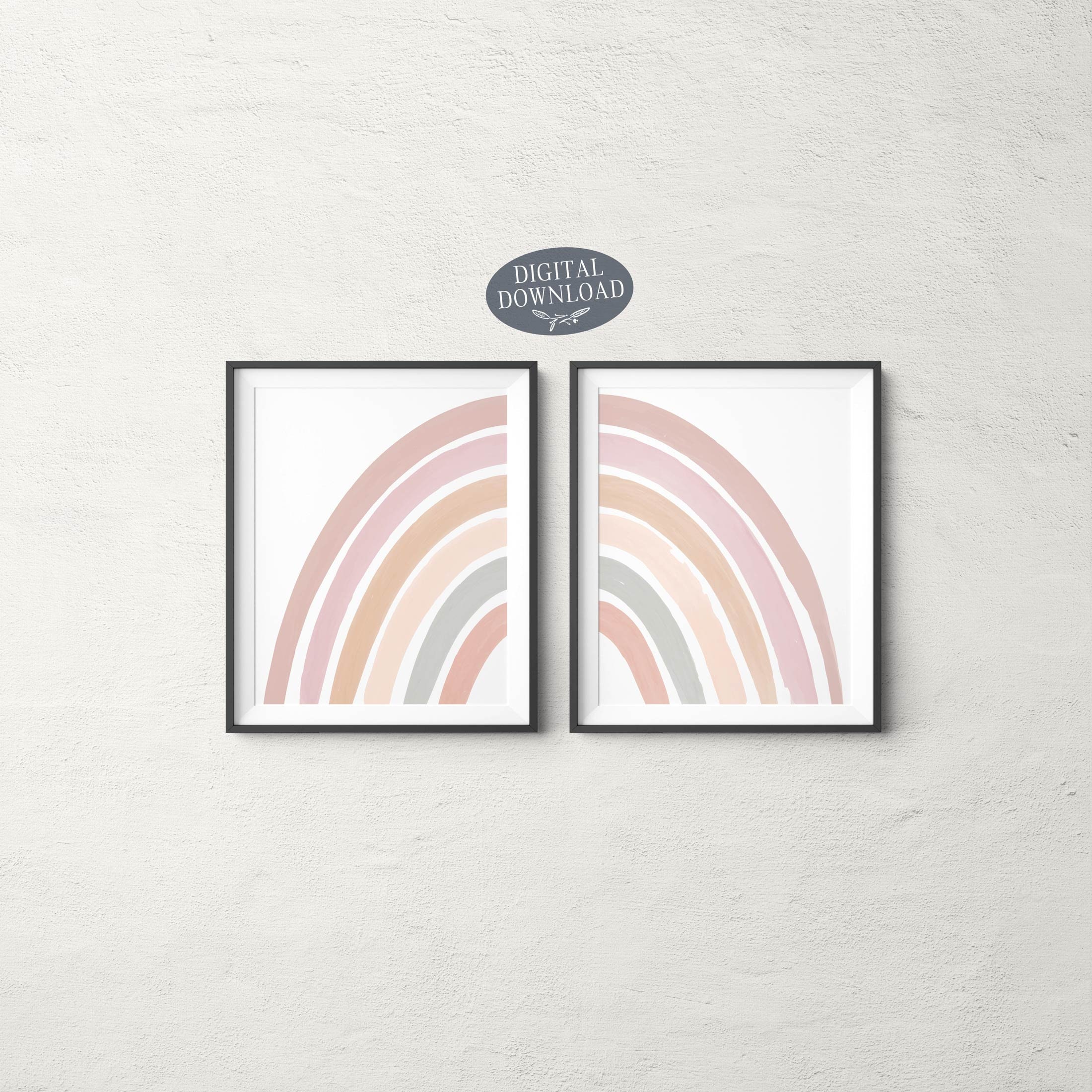 Neutral Rainbow Print PRINTABLE WALL ART Gallery Wall Set of - Etsy