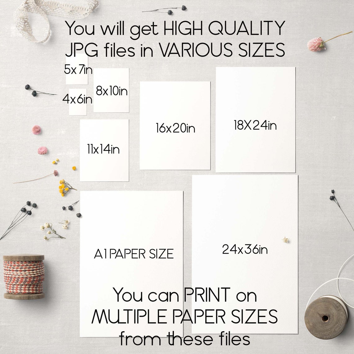 Printable Gallery Wall Set of 4 Prints Printable Bedroom Wall - Etsy