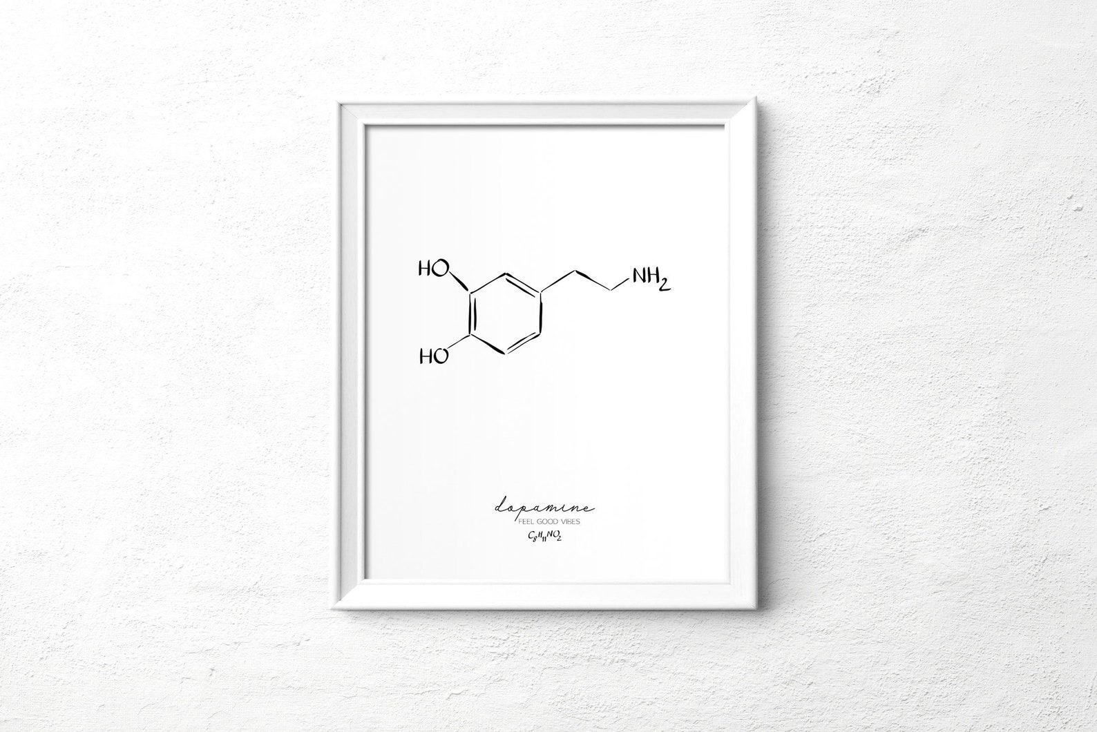 Dopamine Molecule Print Feel Good Vibes Printable Chemistry - Etsy