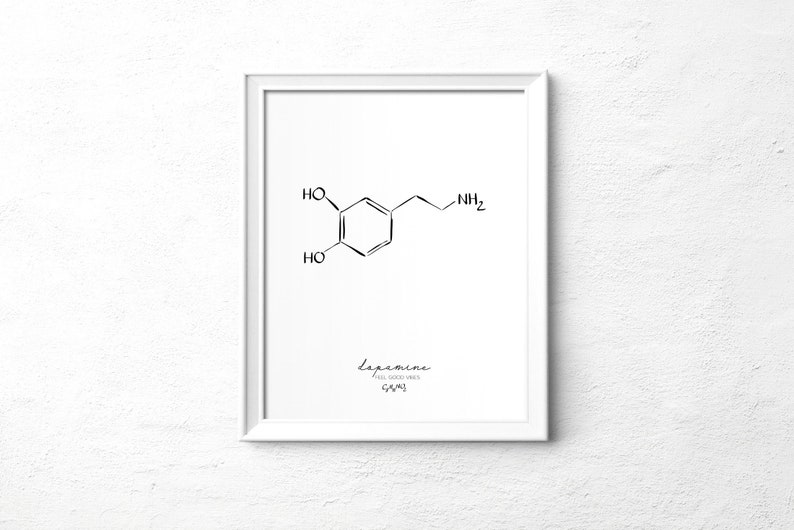 Dopamine Molecule Print Feel Good Vibes Printable Chemistry - Etsy